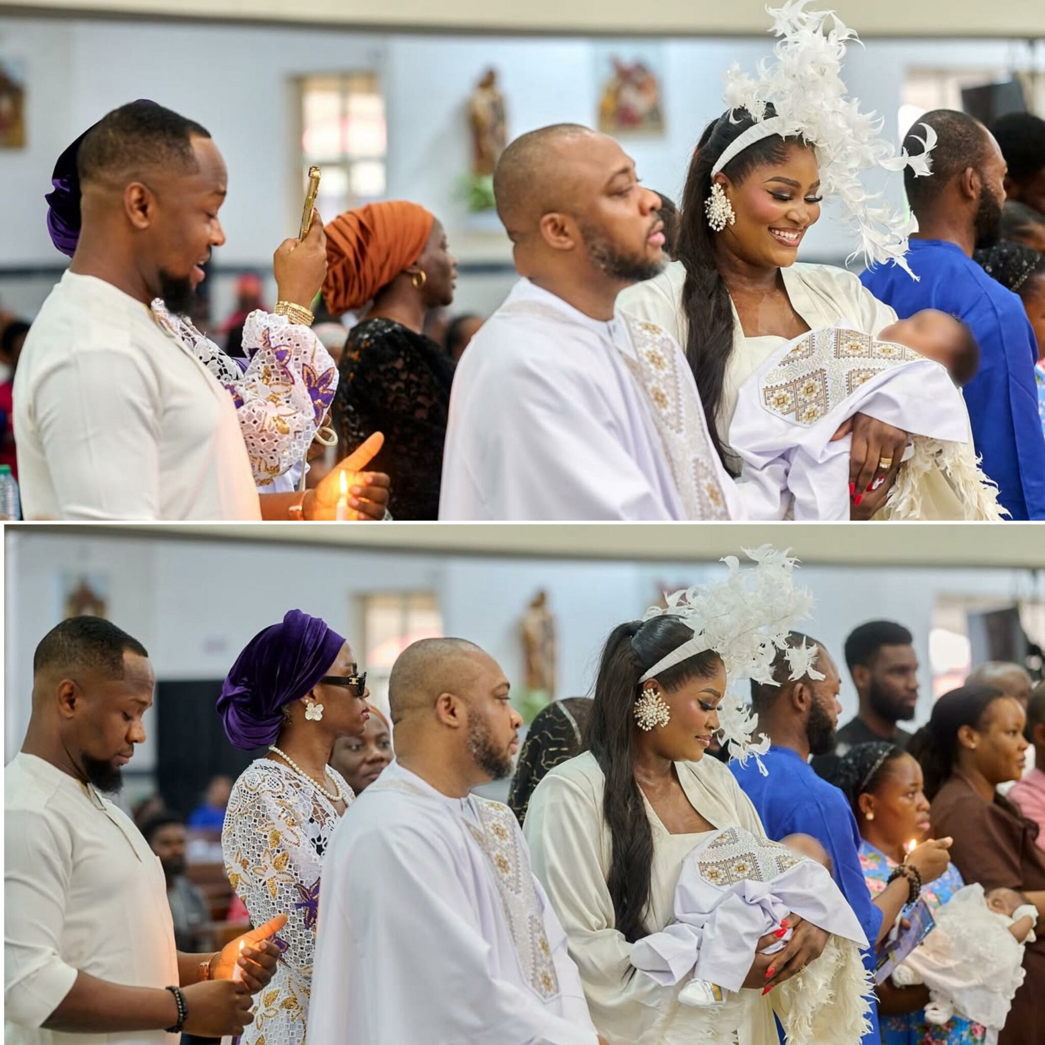 Actress Chizzy Alichi and husband celebrate baby Kene’s baptism in ...